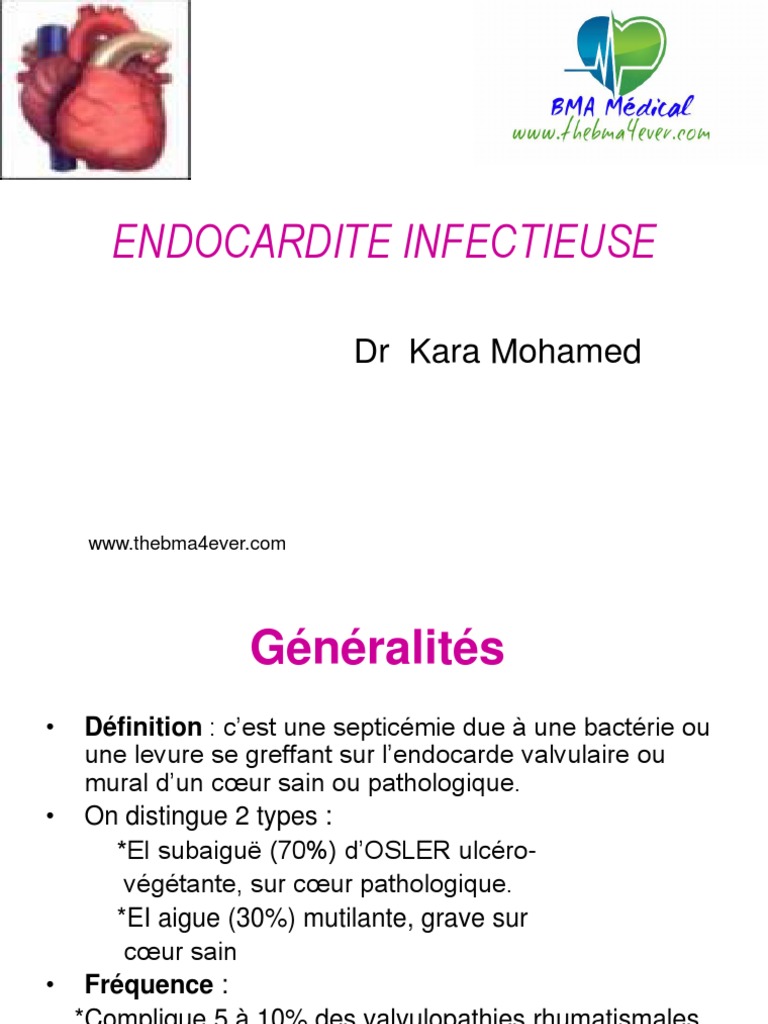 Endocardite Infectieuse: Guide Médical | PDF | Microbiologie | Médecine ...