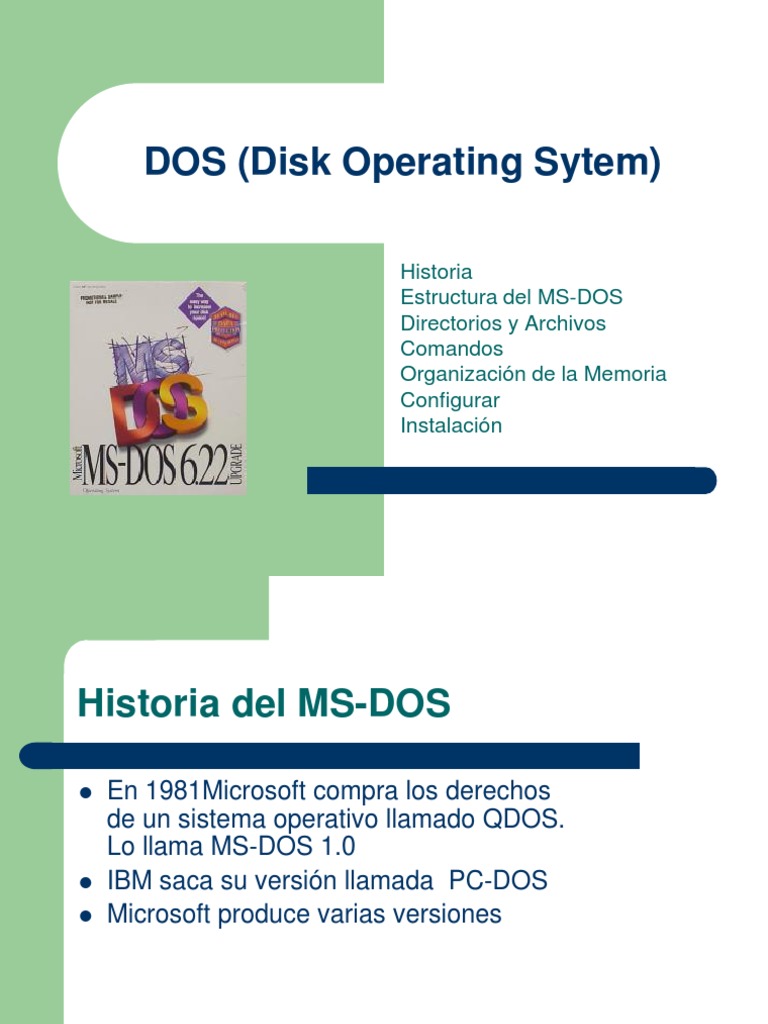 DOS (Disk Operating Sytem) | PDF | Dos | Archivo de computadora
