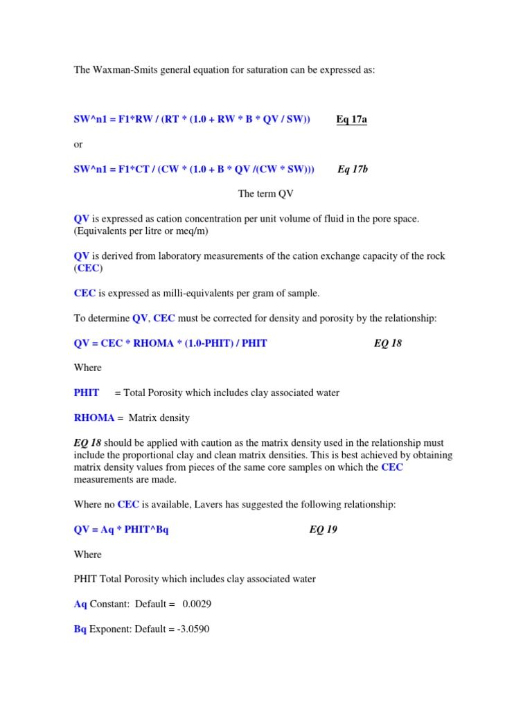 Waxman Smits | PDF | Porosity | Salinity