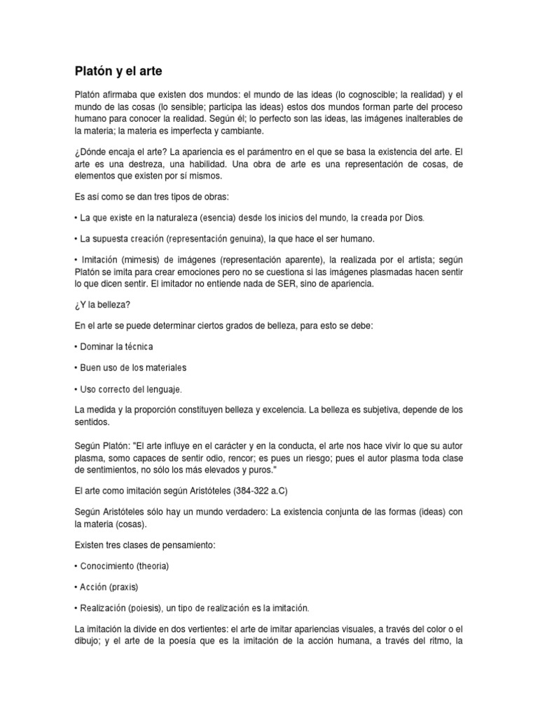Platón Afirmaba Que Existen Dos Mundos | PDF | Platón | Conocimiento