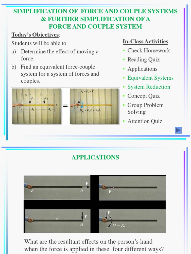 Lesson 5 Force-Couple System (2D) | PDF | Plane (Geometry) | Force
