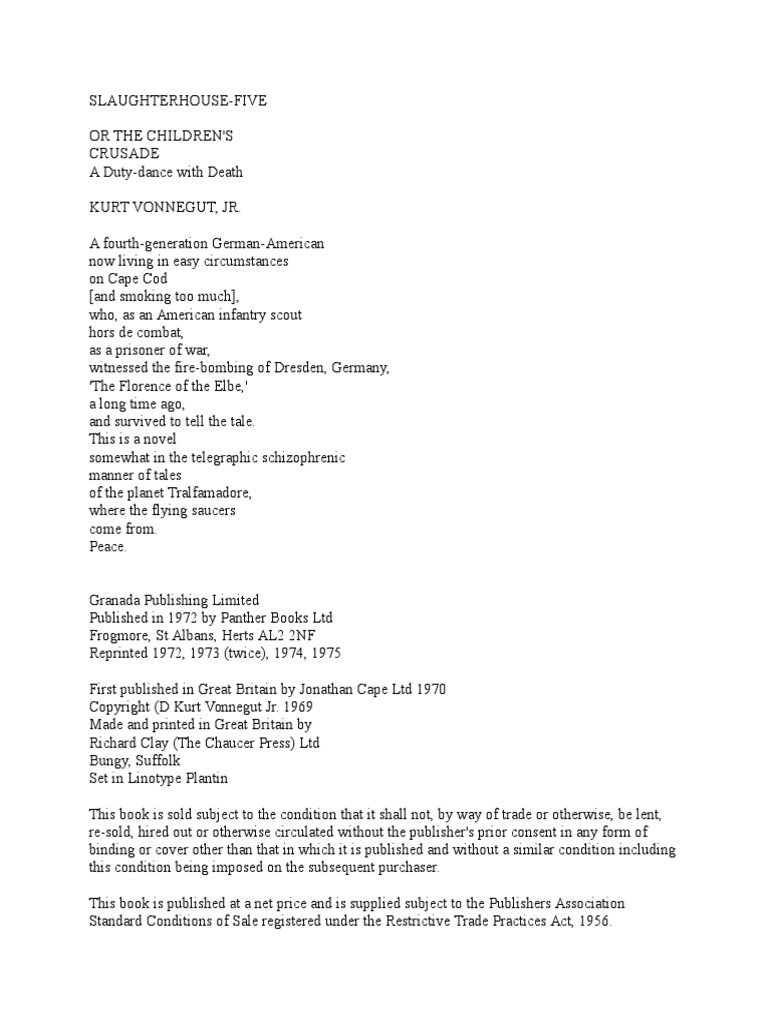 Vonnegut, Kurt - Slaughterhouse Five | PDF