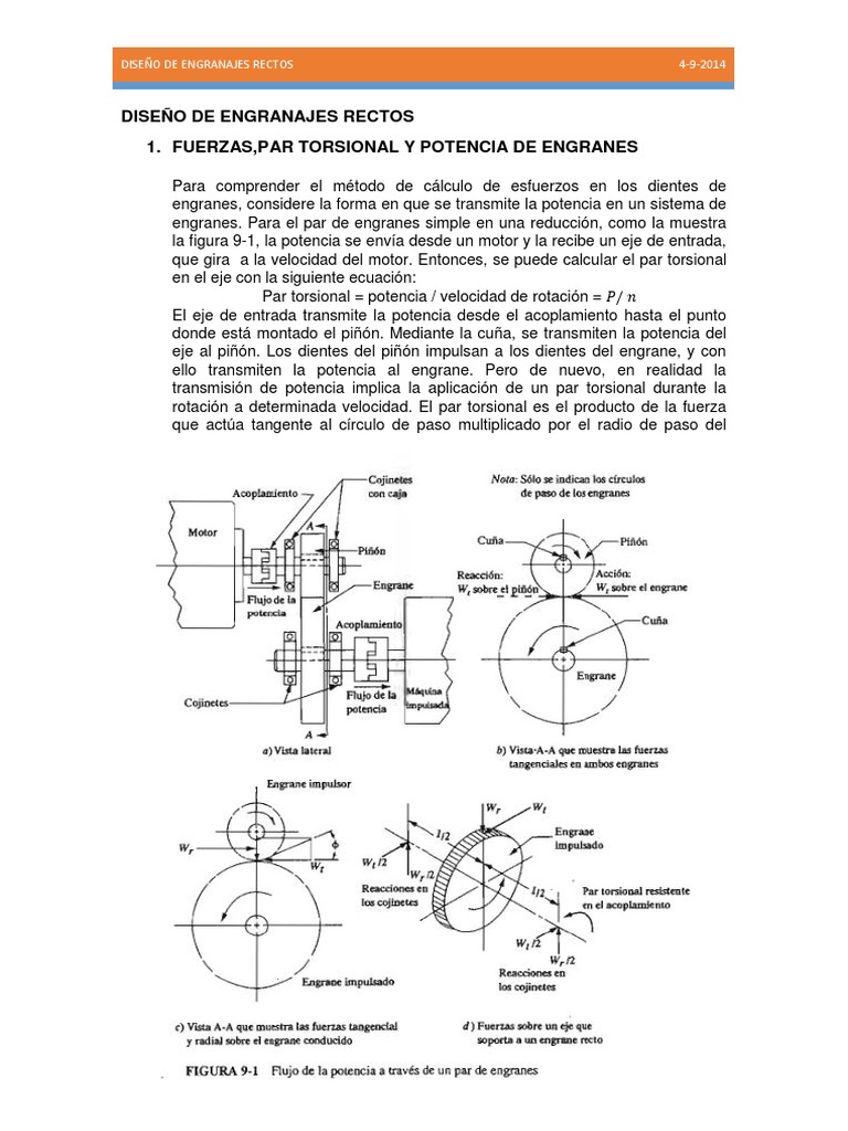 Diseño de Engranajes Rectos | PDF | Engranaje | Elasticidad (Física)