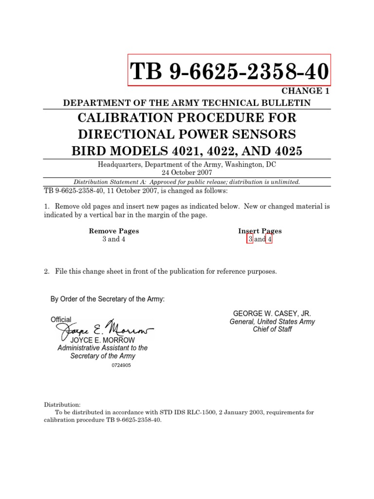 Calibration of Bird Power Sensors 4021-4025 | PDF | Calibration | Amplifier