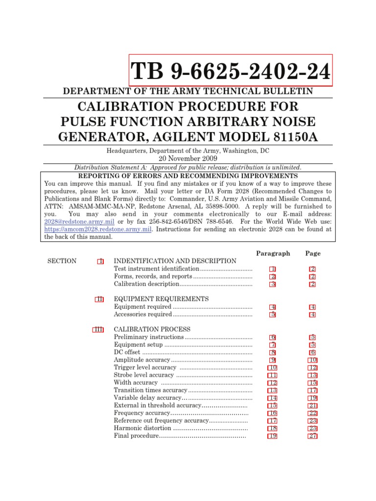 Calibration Procedure For Pulse Function Arbitrary Noise Generator ...