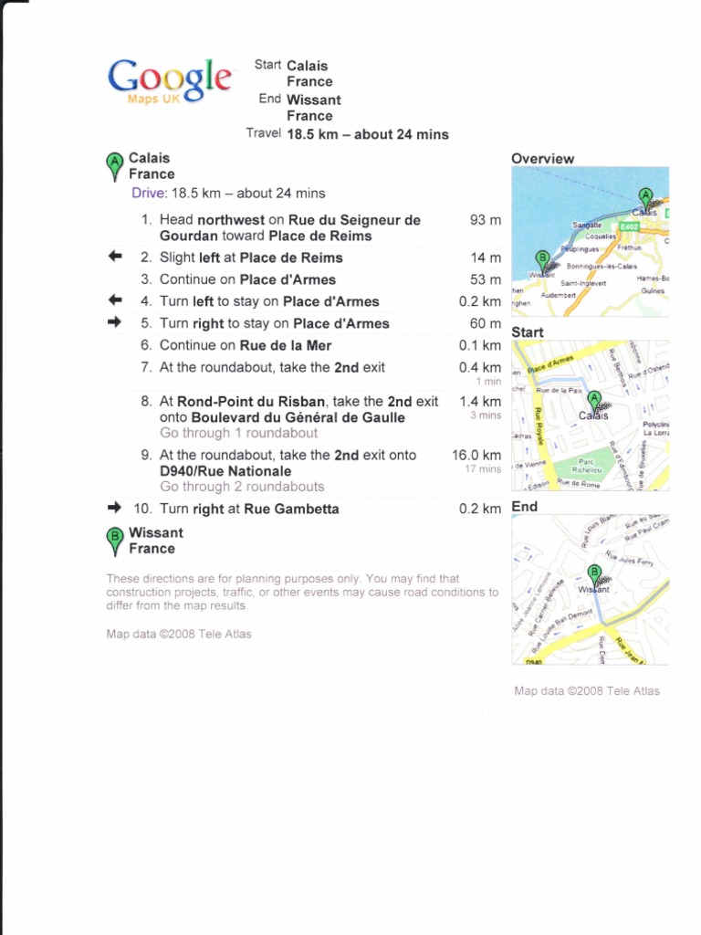 Wissant: Start End Travel | PDF | Geographic Data And Information ...