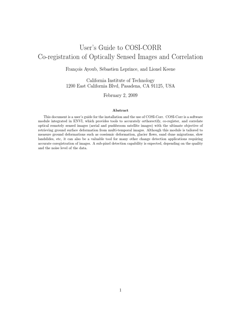 Cosi Corr Guide | PDF | Image Scanner | License