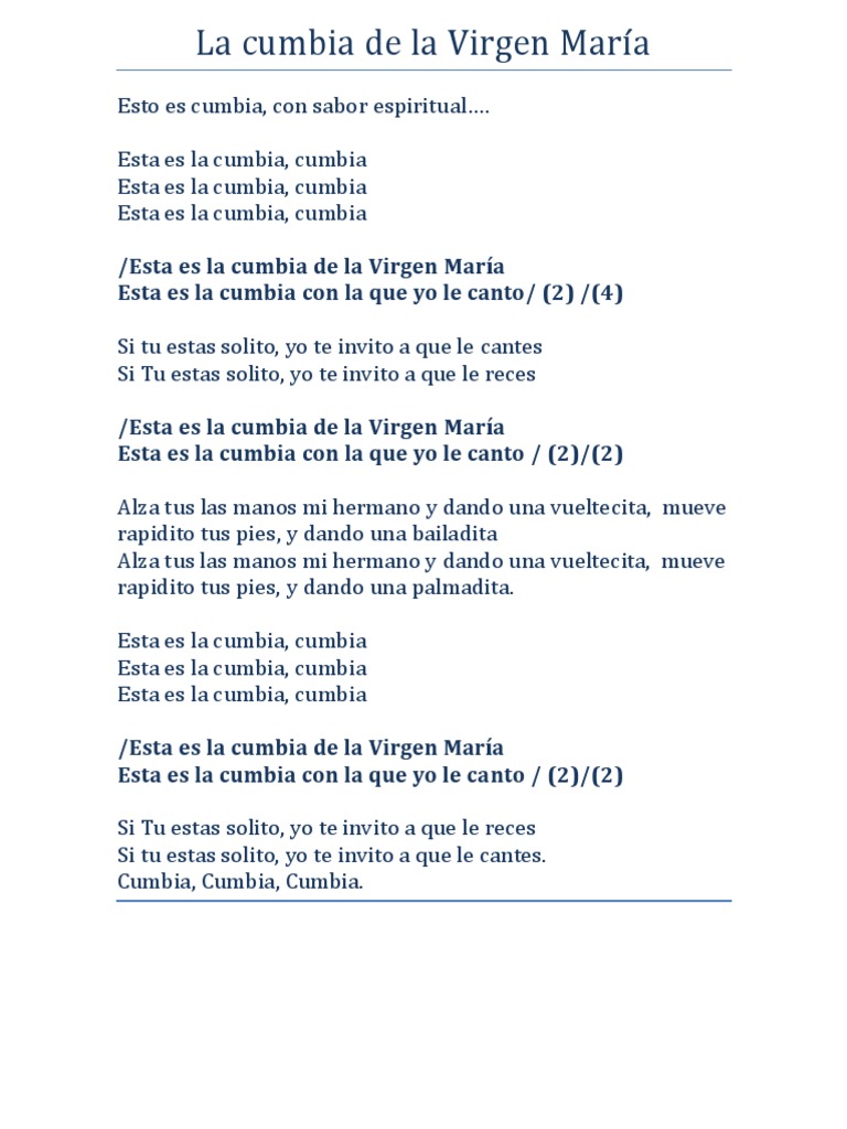Cumbia de La Virgen Maria | PDF | Arte | Poesía