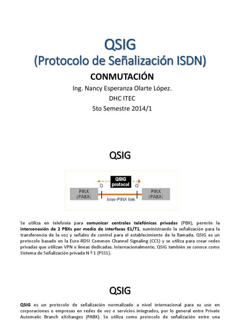 Qsig | PDF | Señalización (Telecomunicaciones) | Red de computadoras