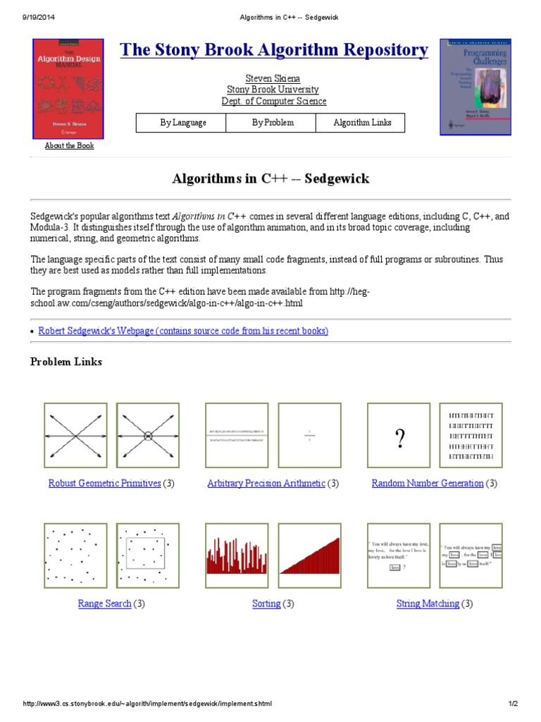 An Overview of Algorithms in C++ by Robert Sedgewick: Program Fragments ...