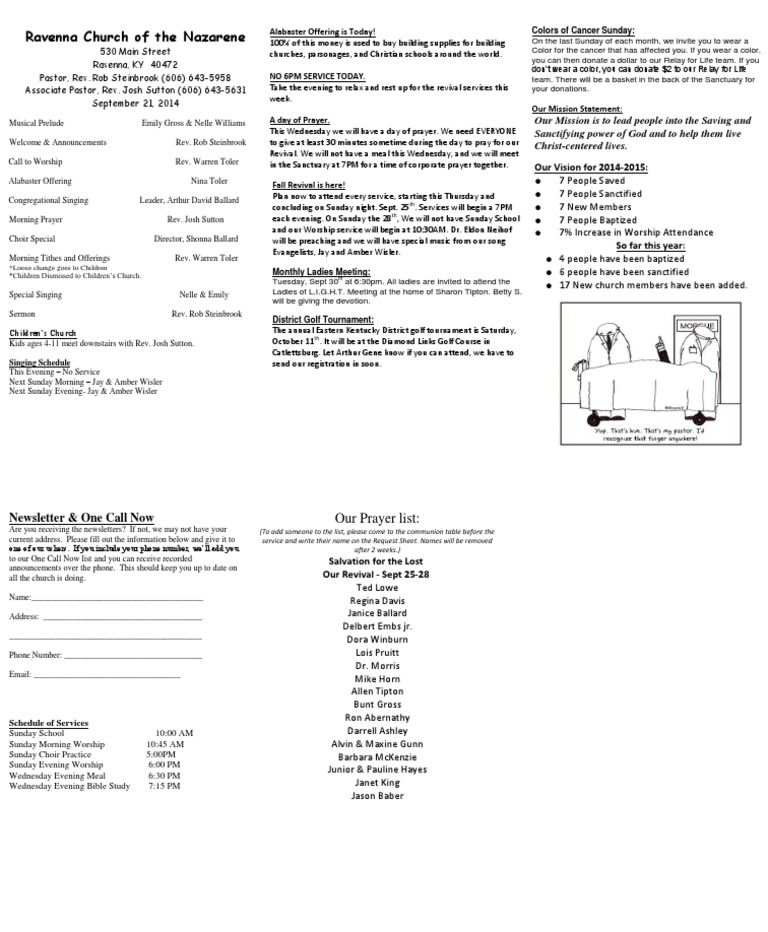 Rav Naz Bulletin For This Week | PDF | Christian Behaviour And ...