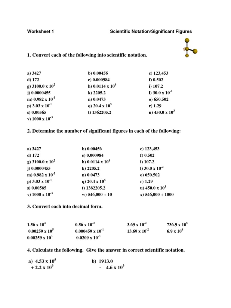 Worksheet ON Significant Figures | PDF | Significant Figures ...