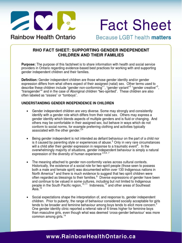 Supporting Gender Independent Children and Their Families | PDF ...