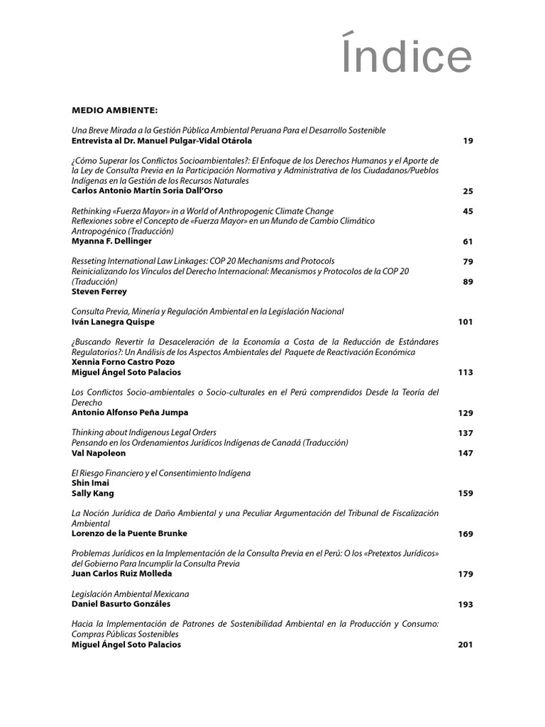 Indice Revista 'Derecho & Sociedad' #42 | PDF