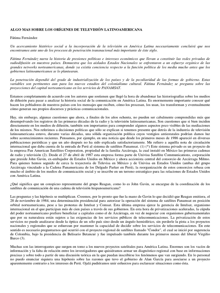 Orígenes de la TV Comercial en LATAM | PDF | America latina | Televisión