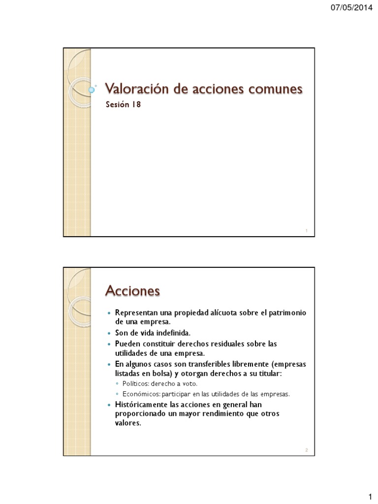 Valoracion Acciones y Bonos PDF | PDF