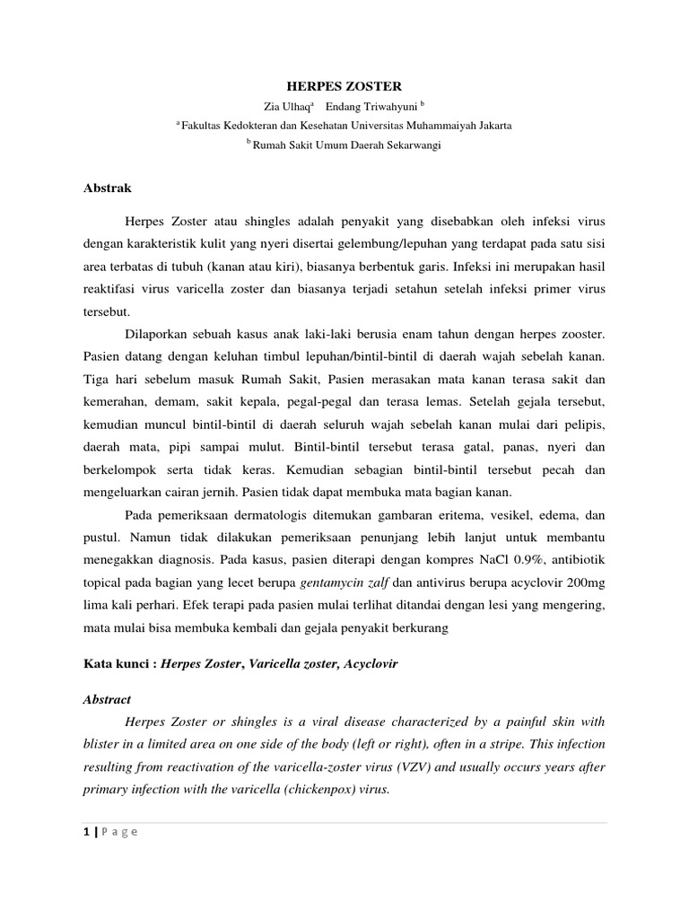 Herpes Zooster | PDF