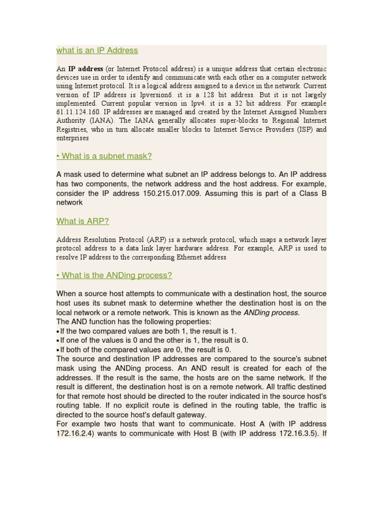What Is An IP Address | PDF | Ip Address | Gateway (Telecommunications)