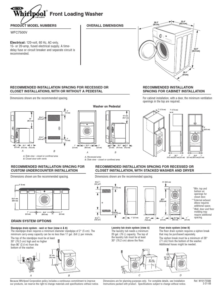 Dimension Guide en | PDF | Washing Machine | Building Engineering