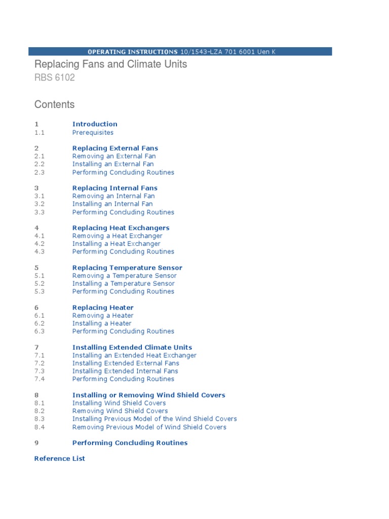 RBS 6102 Fan Replacement Guide | PDF | Physical Quantities | Thermodynamics