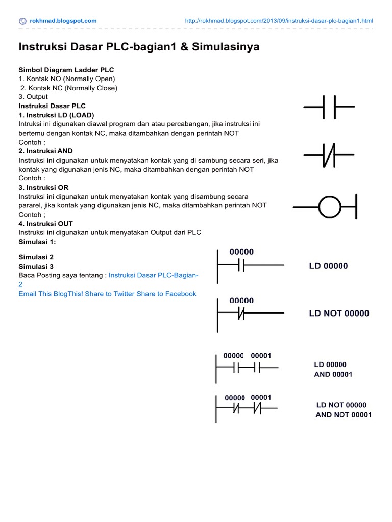 Instruksi Dasar PLC Bagian1 Amp Simulasinya | PDF