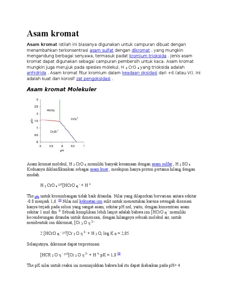 Asam Kromat: Karakteristik dan Penggunaan | PDF | Sains & Matematika