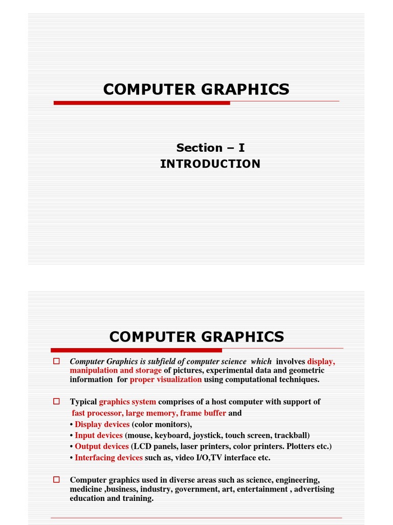 Computer Graphics: Section - I | Download Free PDF | Computer Graphics ...