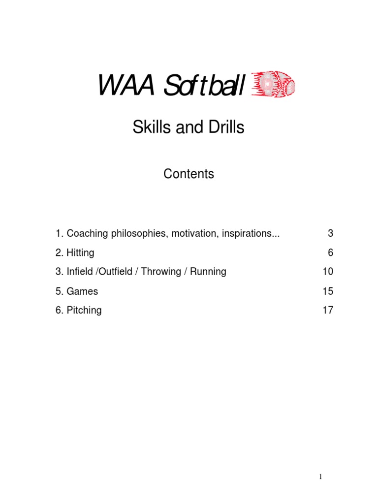 Softball Coaching Skills Guide | PDF | Baseball Field | Pitcher