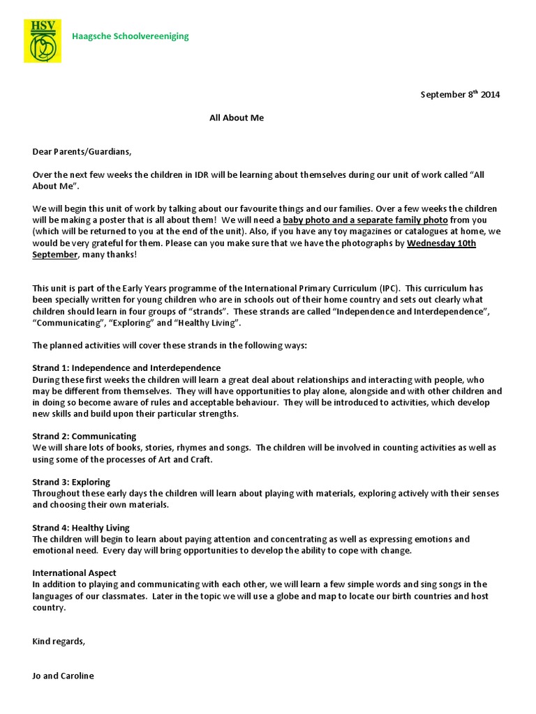 IPC Class Letter All About Me | PDF | Mental Processes | Epistemology