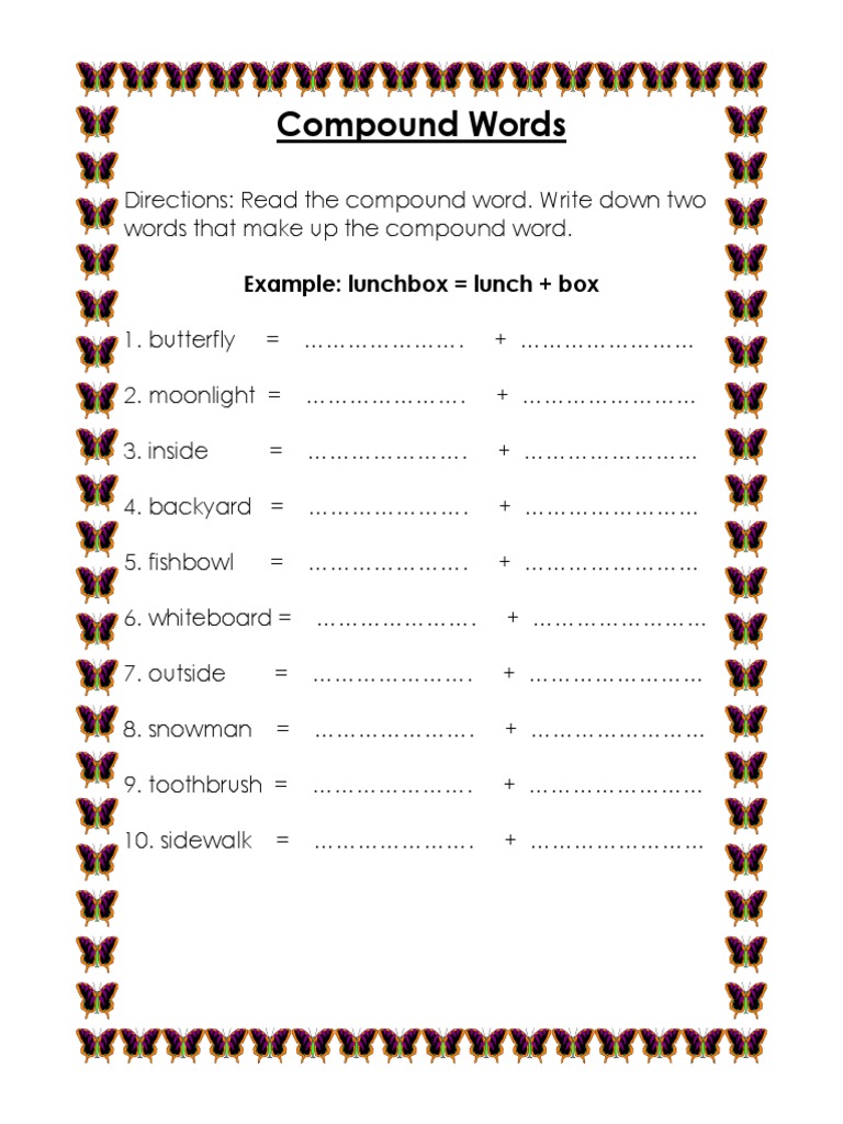 Compound Words Worksheet | PDF