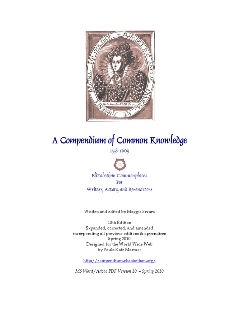 Elizabethan Common Knowledge Guide | PDF | Pound Sterling | Thou
