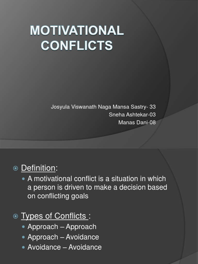 Motivational Conflicts | PDF | Politics