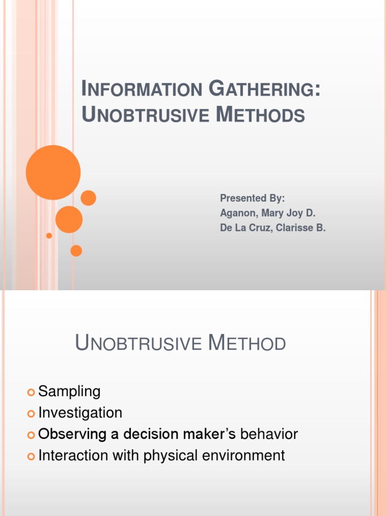 Unobtrusive Data Collection Methods | PDF | Decision Making ...