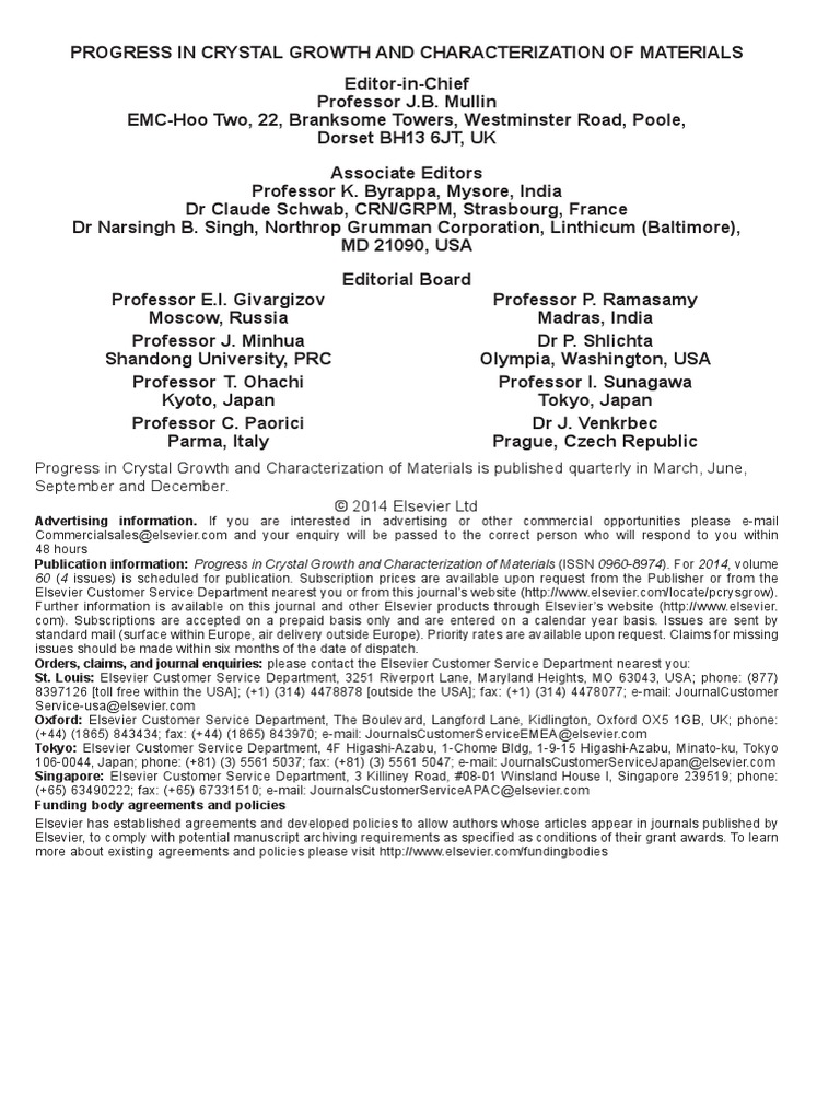 CRYSTAL GROWTH | PDF | Elsevier | Public Sphere