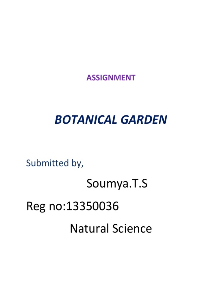 Assignment | PDF | Botany | Gardens