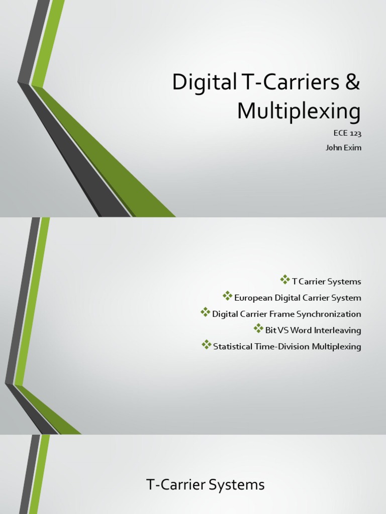 Digital T-Carriers & Multiplexing | PDF | Multiplexing | Electronic ...