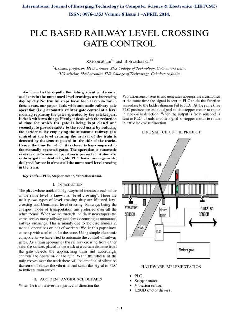 224plc Based Railway Level Crossing Gate Control PDF | PDF | Programmable Logic Controller ...