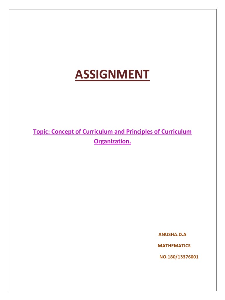 Assignment Anu | PDF | Curriculum | Teaching Mathematics