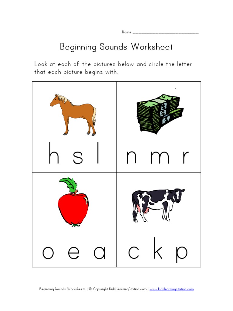 Beginning Sounds 1 | PDF | Language Arts & Discipline