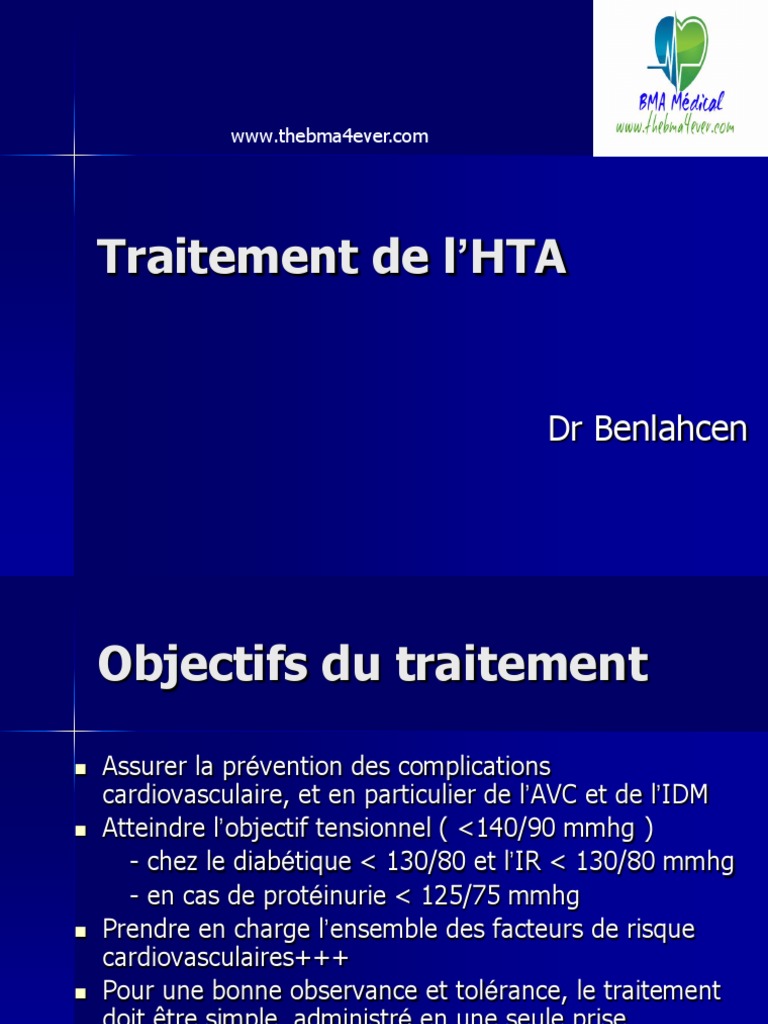 Traitement de l'HTA | PDF | Hypertension artérielle | Médecine clinique