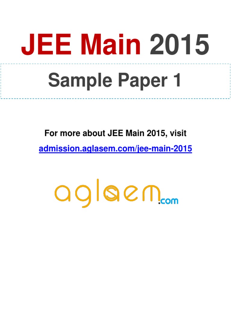JEE Main Sample Paper | PDF | Atomic Orbital | Chemical Bond