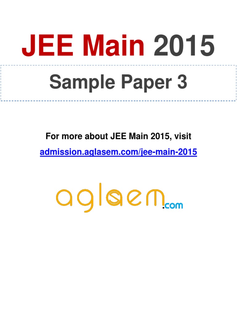 JEE Main Sample Paper | PDF | Lens (Optics) | Inductor