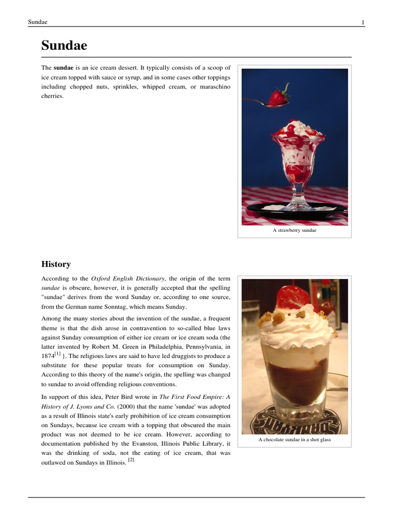 Sundae | PDF | Desserts | Frozen Desserts