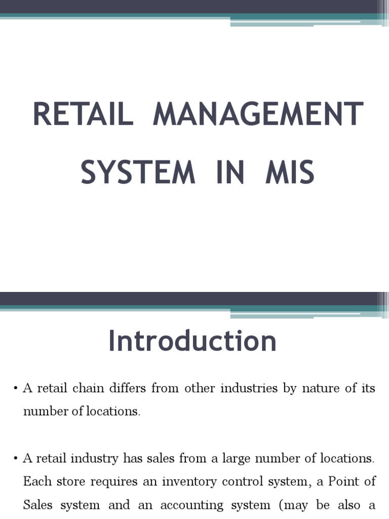 Retail Management System in Mis | PDF | Supply Chain | Retail