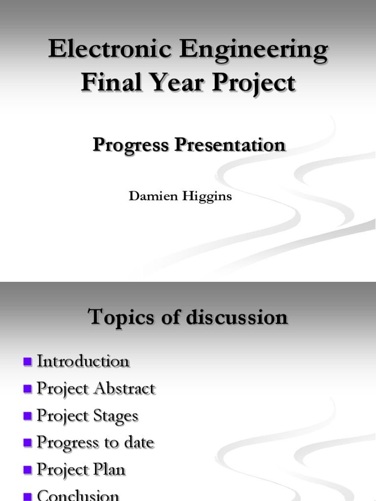Electronic Engineering Final Year Project Progress2 | PDF | Signal ...