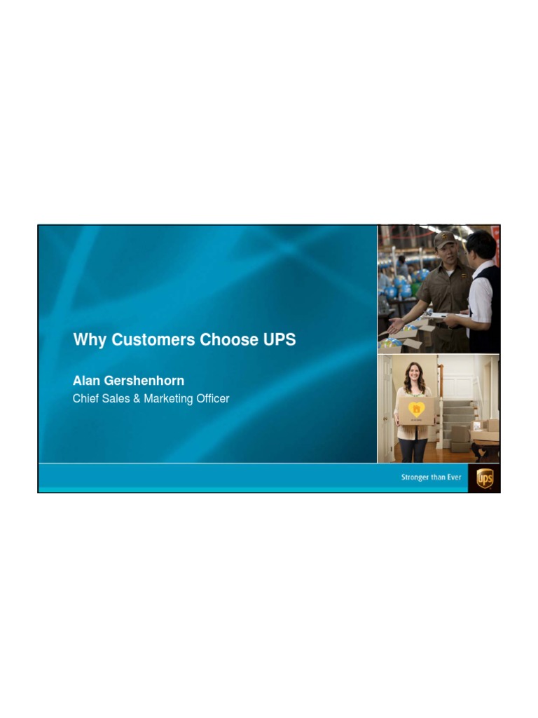 UPS Why Customers Choose | PDF | Cargo | Innovation