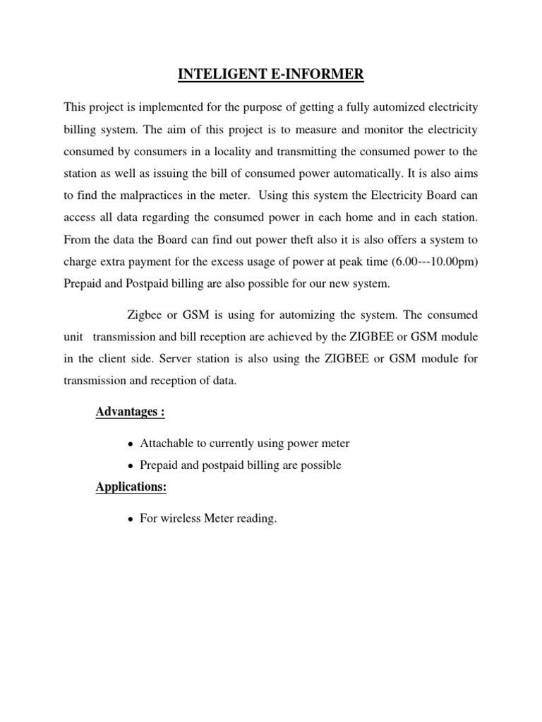 7.intelligent E Informer | PDF | Gsm | Microcontroller