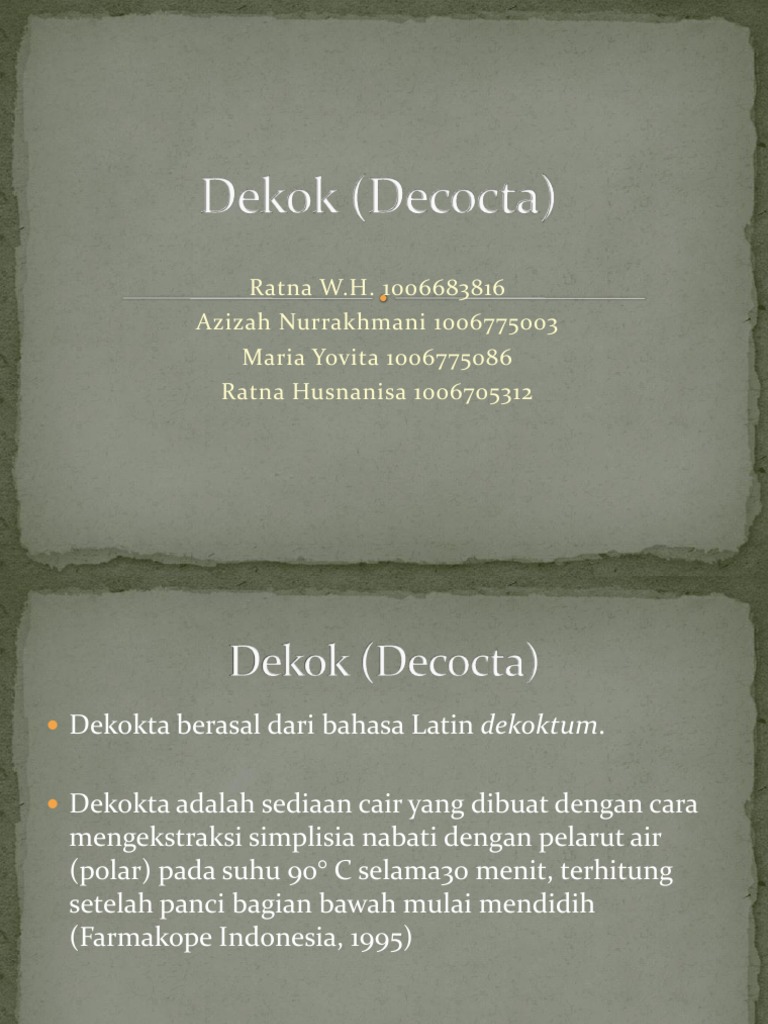 Panduan Lengkap Pembuatan Dekokta | PDF | Memasak, Makanan, & Anggur ...