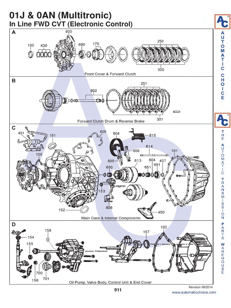 01J & 0AN (Multitronic) : in Line FWD CVT (Electronic Control) | PDF ...