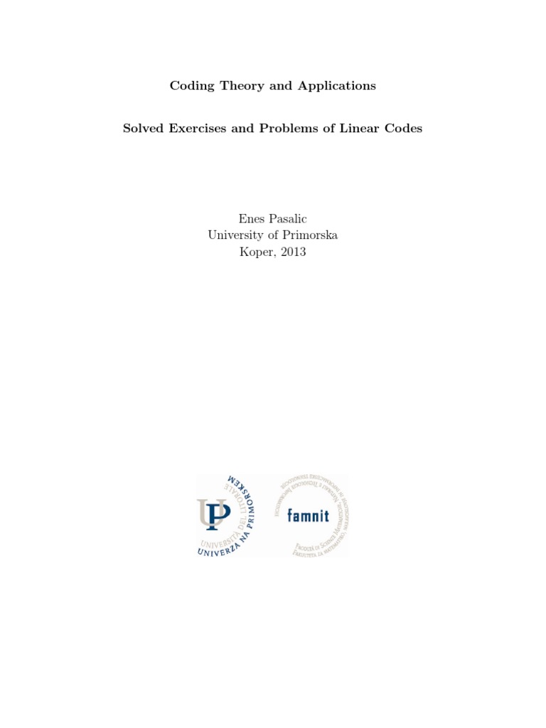 Linear Codes | PDF | Linear Subspace | Encodings